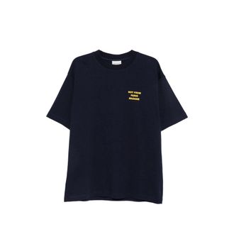 Dr&ocirc;le de Monsieur Logo-Embroidered Cotton T-Shirt - Navy