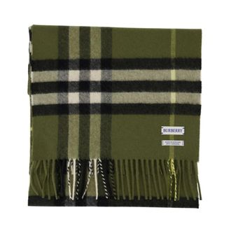 Burberry &Eacute;charpe en Laine &agrave; Carreaux - Kaki Cachemire - unisex - Accessoires - Vert - Taille: ONE Size