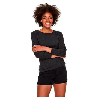 Vero Moda Eleganter Feinstrick Pullover Strukturmuster Rundhals Longsleeve VMCARE Sweater, Farben:Dunkelgrau, Größe:XS