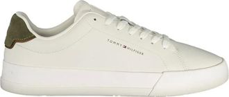 Tommy Hilfiger Homme, Chaussures, Blanc, Taille: 43 EU Leather Baskets