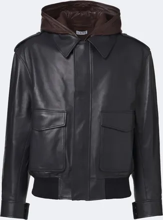 Loewe Veste en cuir &agrave; capuche