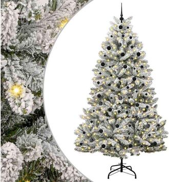 vidaXL K&uuml;nstlicher Weihnachtsbaum Gr&uuml;n und Wei&szlig; 240 cm PVC und Metall vidaXL