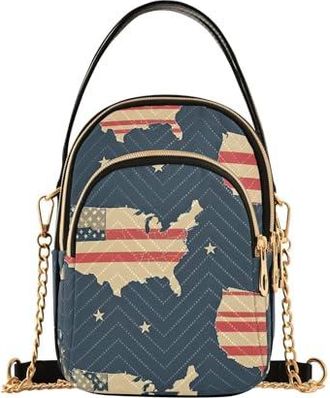 Mnsruu Sacs à bandoulière pour femme avec drapeau bleu des États-Unis, sac à dos, petit sac à bandoulière avec sangle réglable