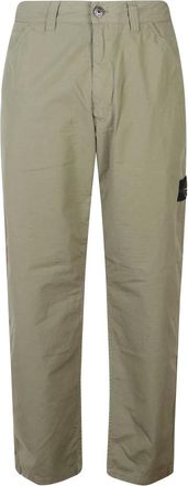 Stone Island Homme, Pantalons, Vert, Taille: W36 Pantalon en coton avec logo