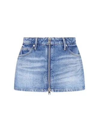 Alexander Wang Denim Mini Zip Skirt