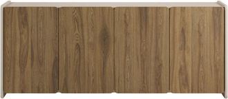 DRAWER Buffet 4 portes en bois L180cm- Bois fonc&eacute; - Enara