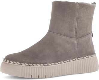Gabor Winterboots GABOR, Damen, Gr. 40, taupe, Veloursleder, unifarben, Schuhe Winterboots, Plateau, Stiefelette mit praktischem Innenreißverschluss, Topsel