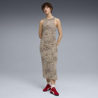 Puma LEO LUXE Slim Kleid mit Allover-Print Damen, Kleidung, Wei&Atilde;Y, XL