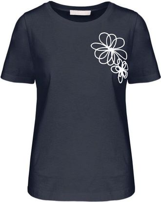 bianca Kurzarmshirt DINIA mit dekorativem Zierstepp an der Seitennaht