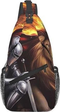 Generic GodS Armor Lion Warrior Prayer Sac &agrave; bandouli&egrave;re Sac &agrave; bandouli&egrave;re Sac &agrave; dos de voyage pour homme Sac &agrave; dos de randonn&eacute;e Sac &agrave; dos de randonn&eacute;e