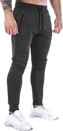 Generic Pantalon de jogging pour homme - Pantalon de fitness musculaire à suspendre dans le dos - Pantalon dentraînement Big and Talk, Noir, XS
