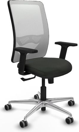 Piqueras y Crespo Schwarzer Mesh-Stuhl Zulema mit 2D-Armen, h&ouml;henverstellbare Lendenwirbelst&uuml;tze, ausgestattet mit 3 Positionen und Schneidschaum, mit Rollen von 65 mm,