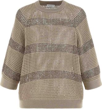 Brunello Cucinelli Pull Col Rond - Beige
