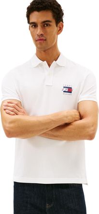 Tommy Hilfiger Herren Flag Graphic Pique Reg Polo Mw0Mw41089 S/S Poloshirt, White (Ecru), 3XL