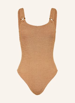 Hunza G Badeanzug Domino braun