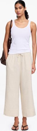 Arket Cropped-Leinenhose -Beige