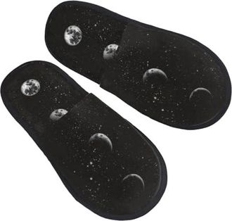 Generic Chaussons Femme Homme Lune Chaussons Doux Doubl&eacute;es En Peluche Chaude Pantoufles, Pour F&ecirc;te, Mariage, Hommes, M