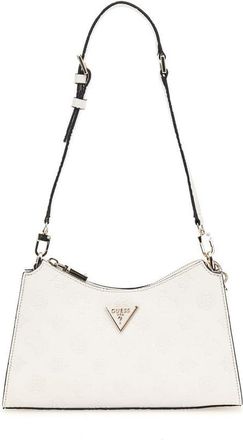 Guess Cresidia Top Zip Shoulder Bag Cream White