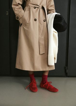 Mango Baskets en cuir lac&eacute;es rouge - Femme - 35 - MANGO