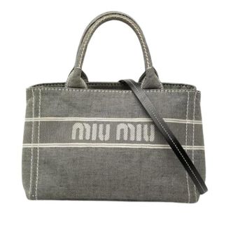Miu Miu Pre-owned Denim Satchel - Femme - Pre-owned - Gris - Taille: ONE Size