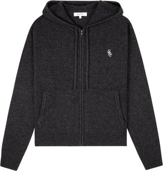 Sporty & Rich Femme, Pulls, Gris, Taille: 42 FR SRC Cashmere Zip Sweat &agrave; capuche