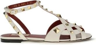 Valentino Garavani Femme, Chaussures, Beige, Taille: 39 EU Goatskin Flat Sandales