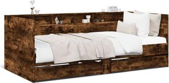 vidaXL Lit de jour et tiroirs ch&ecirc;ne fum&eacute; 75x190 cm bois ding&eacute;nierie - Vidaxl