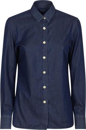 Finamore Femme, Blouses et Chemises, Bleu, Taille: 48 FR Napoli Shirt