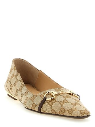 Gucci Womens Beige Polyester Ballet Flats