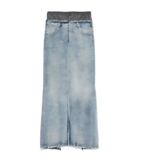 Maison Margiela Femme, Jupes, Bleu, Taille: 36 FR Élégante Maxi Jupe