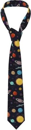 Generic Cravate, Plan&egrave;tes et vaisseaux spatiaux en carton, Moderne Cravate Homme Mariage, Classique Cravates en soie pour Accessoire Chemise, Homme, D&eacute;contrac