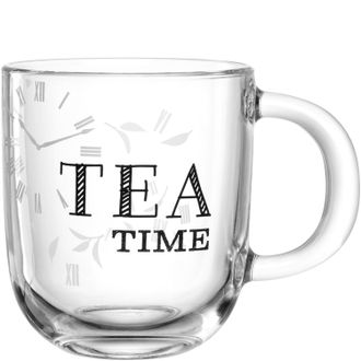 Leonardo Ufficio Tasse TEA TIME, 1 St&uuml;ck, sp&uuml;lmaschinenfeste Kaffeetasse, alltagstaugliche & moderne Teetasse f&uuml;rs B&uuml;ro, hochwertige Tasse aus Glas, 400 ml, 04