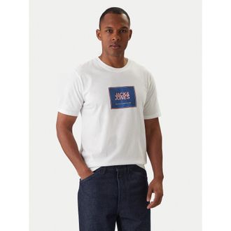 Jack & Jones Jack & Jones T-Shirt Jjrain Tee Ss Crew Neck 12288097 Wei&szlig; Regular Fit