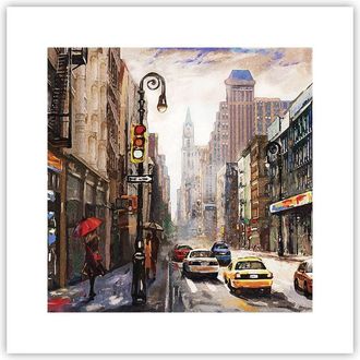 Arttor Wandposter Art Prints 30x30cm Poster ohne Rahmen New York Aquarell K&uuml;che Wanddeko Bild Wand Kunstdruck Deko Wandbilder Dekoration Wohnzimmer Schlafzim