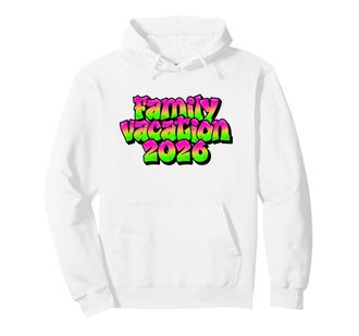 BDAZ Family Vacation 2026 Graffiti Gr&uuml;n Rosa Pullover Hoodie