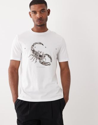 HUGO BOSS HUGO Red - T-shirt &agrave; imprim&eacute; scorpion - Blanc