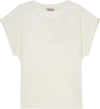 Oltre Femme, Tops, Blanc, Taille: 44 FR T-shirt en jersey modal mélangé