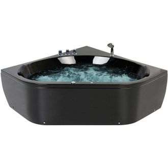 Beliani Beliani - Badewanne Schwarz 140 x 140 cm Sanit&auml;racryl mit Massagefunktion Modern