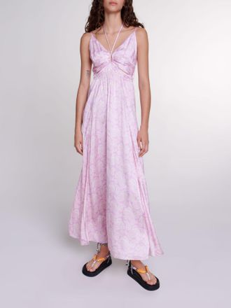 Maje Langes Kleid Mit Cut-outs - Imprime Cachemire Rose - Gr&ouml;&szlig;e 38 - Maje