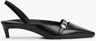 Tommy Hilfiger Chaussures en cuir de qualit&eacute; sup&eacute;rieure &agrave; petit talon et bride arri&egrave;re - Noir