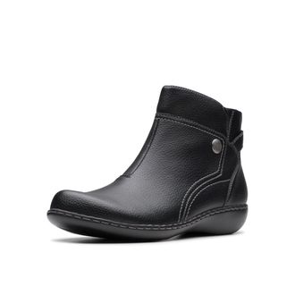 Clarks Damen Ashland Mabel Stiefelette, Schwarz gewalkt, 38.5 EU X-Weit