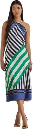 Ralph Lauren Femme, Robes, Multicolore, Taille: 34 FR Striped Halterneck Midi Dress