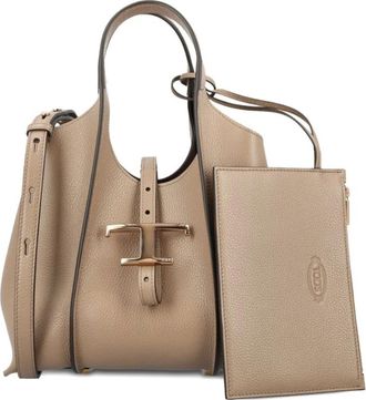 Tod's Femme, Sacs, Brun, Taille: ONE Size T Timeless Mini Shopping Bag