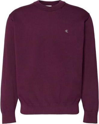 Calvin Klein Ls EZ Cotton Crewnk Sweater 12Gg Lv04Rc309G Chandails, Purple (Passion Plum), S Homme
