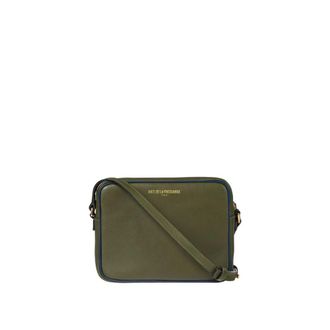 Ines De La Fressange Femme, Sacs, Vert, Taille: ONE Size Sac Marcia en cuir kaki avec finitions bleu marine