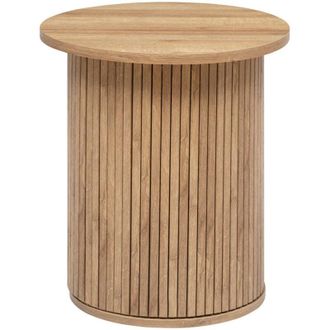 PEGANE Pegane - Table &agrave; caf&eacute; ronde en placage effet bois coloris naturel - Diam&egrave;tre 45 x Hauteur 50 cm