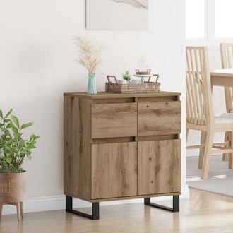 vidaXL Buffet Ch&ecirc;ne artisanal 60 x 35 x 70 cm Bois ding&eacute;nierie et fer vidaXL
