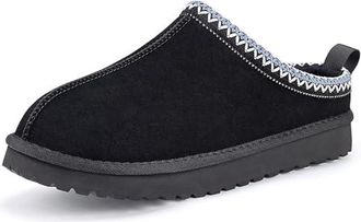 Mishansha Chaussons Homme Pantoufles Hiver Chaud, Noir 42