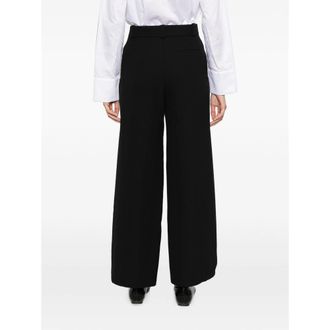 Giorgio Armani Wide-Leg Silk Trousers - Black
