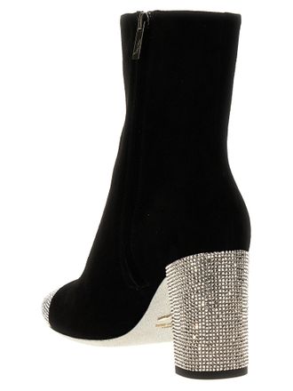 Rene Caovilla Womens Black Leather Ankle Boots
